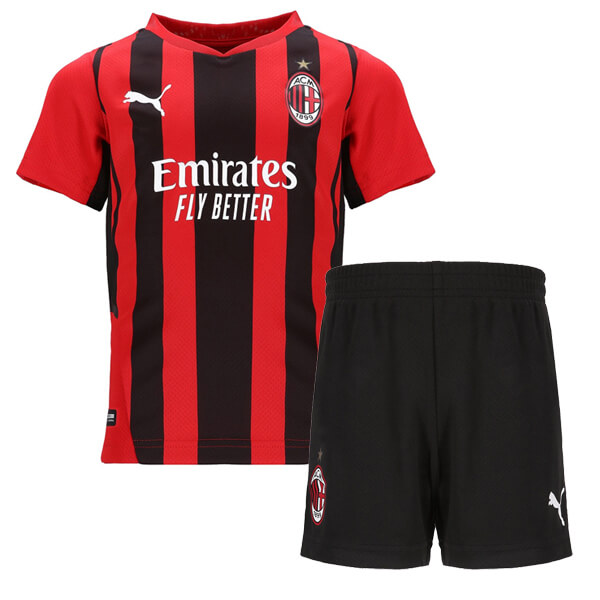 Kids 2021-2022 AC Milan Home Soccer Kit - Team Soccer Jerseys