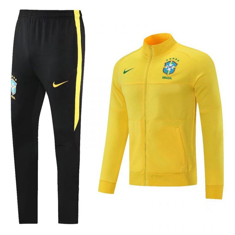 2021-2022 Brazil Jacket + Pants Training Suit Yellow - Team Soccer Jerseys
