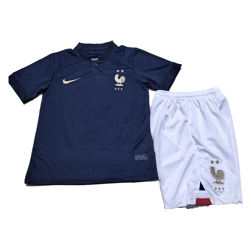 Kids 2022 France Home Soccer Kit - Team Soccer Jerseys
